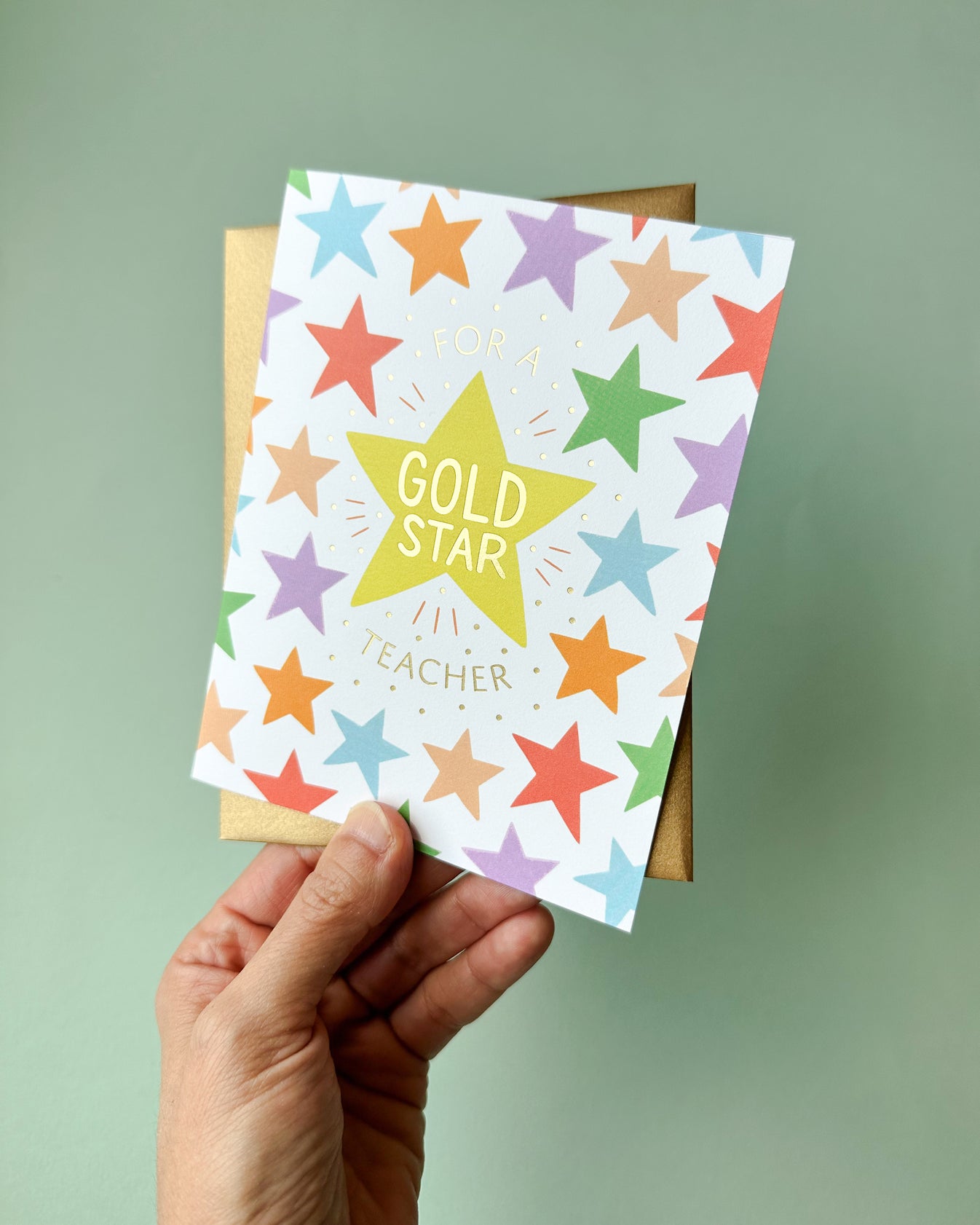 GOLD STAR - TEACHER APPRECIATION GREETING CARD – Yeppie Paper