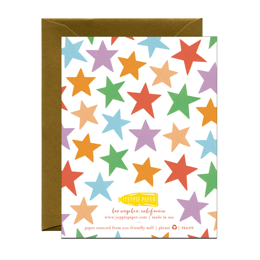 GOLD STAR - TEACHER APPRECIATION GREETING CARD – Yeppie Paper